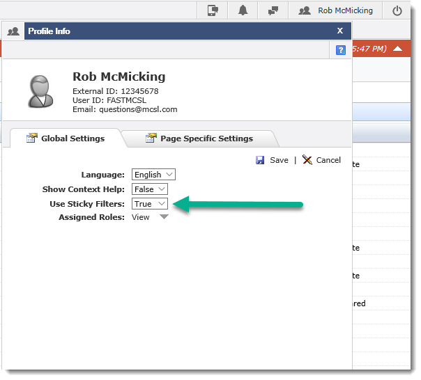 What is a sticky filter?