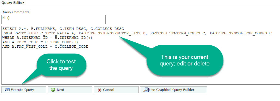 Edit Data Entry Pages Using the Graphical Query Builder